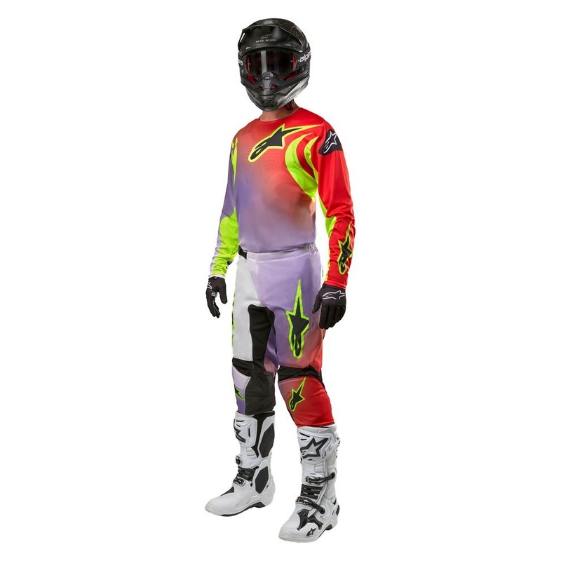 Alpinestars 2024 Fluid Lucent Pants White/Neon Red/Fluro Yellow